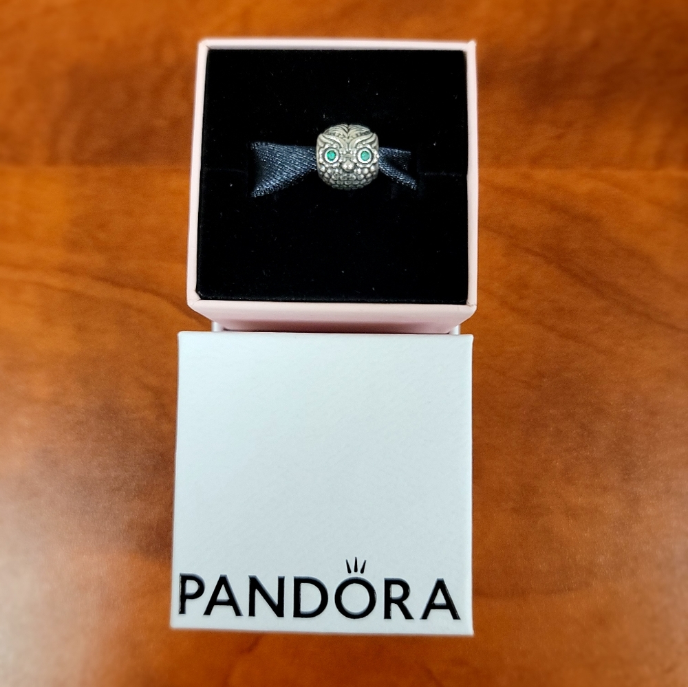 Authentic Pandora Retired, Rare Wise Owl Green Eyes C… - Gem